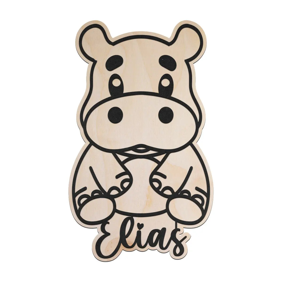 Personalized Hippo Name Sign - Keikiwood